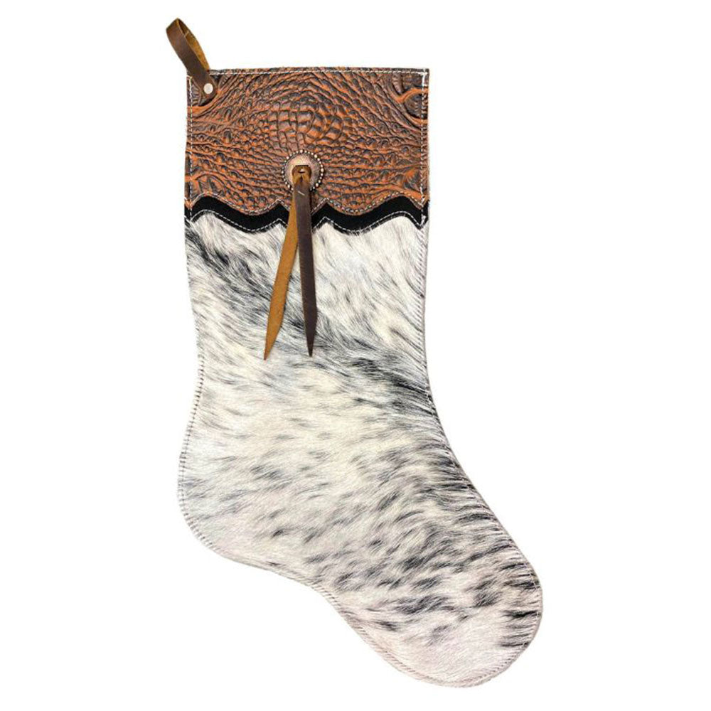 Showman Salt and Pepper Cowhide Christmas Stocking - Alligator Cuff ...