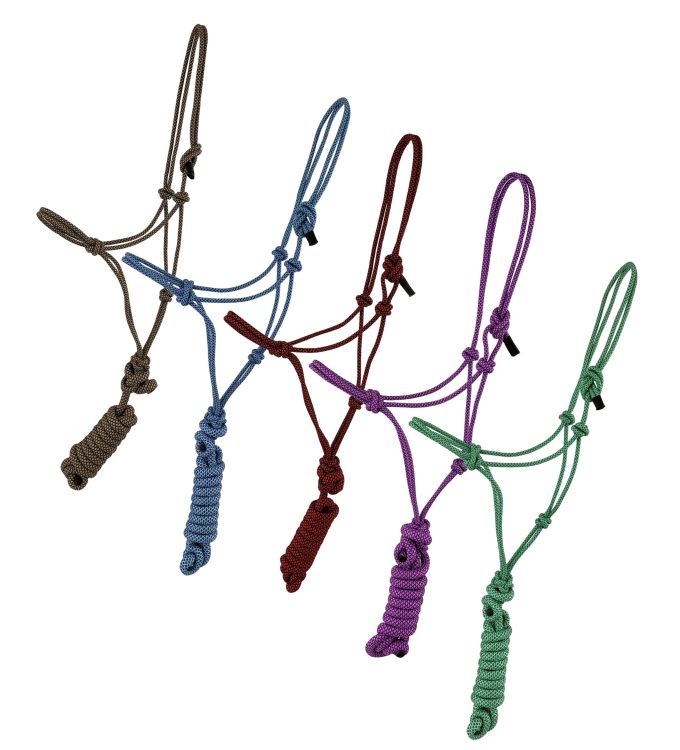 Showman Medium/Large PONY Size Adjustable Cowboy Knot Halter with Remo - TexanSaddles.com