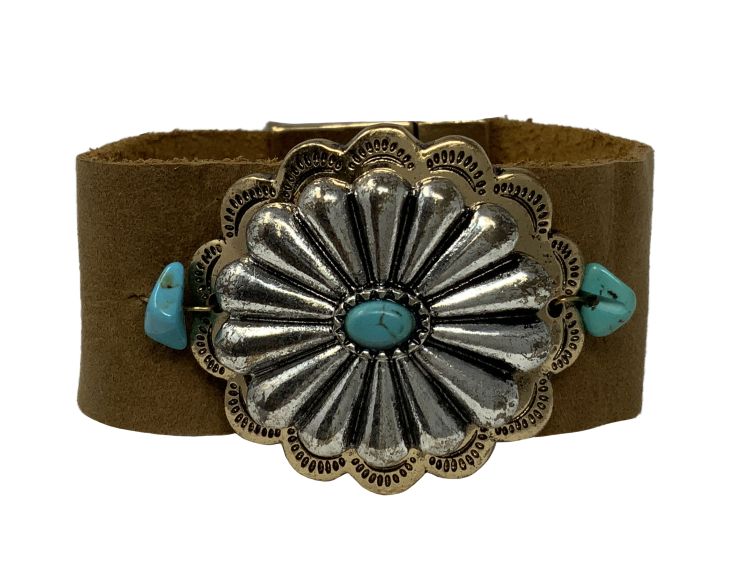 Silver Concho Magnetic Clasp bracelet - TexanSaddles.com