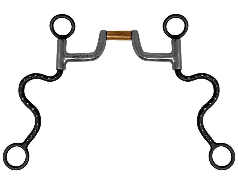 Showman Medium S Shank Copper Hinge Port Bit - TexanSaddles.com