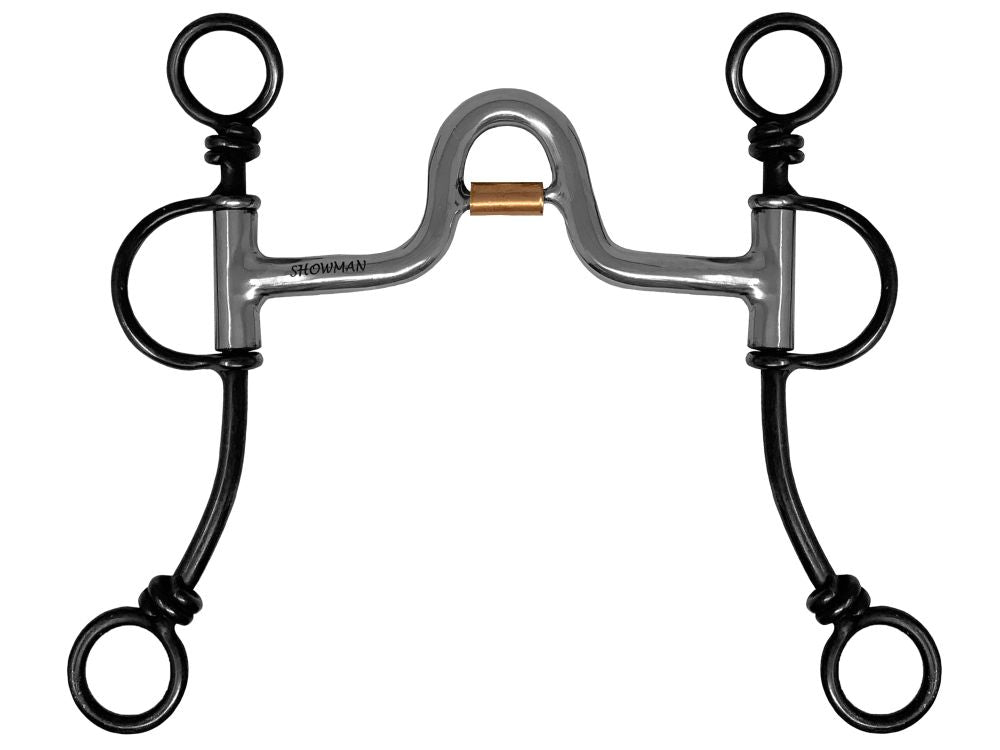 Showman Western Ported Curb Bit with Copper Roller - TexanSaddles.com