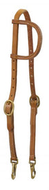 #12987: Showman ® Argentina cow leather one ear headstall with solid b - TexanSaddles.com
