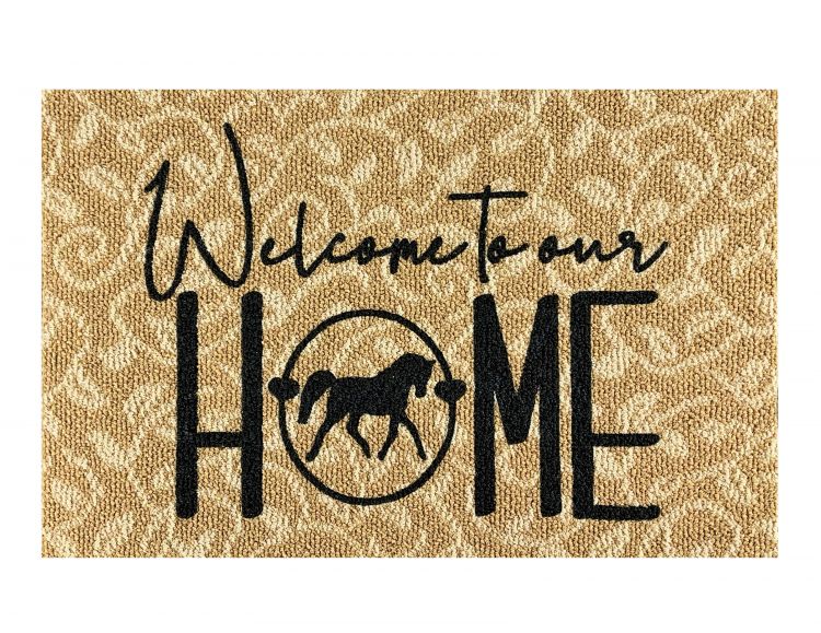 27" x 18" Horse in ring Welcome mat - TexanSaddles.com