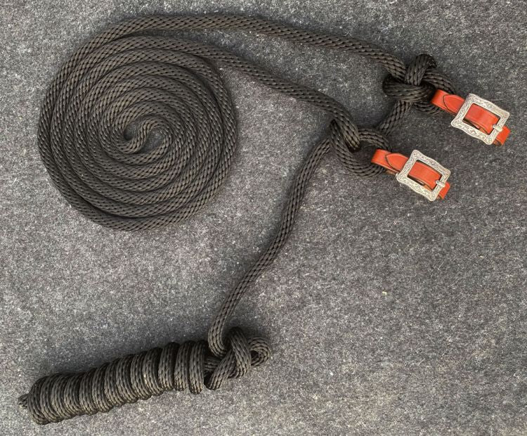 Showman ® Leather slobber straps with silver buckles - TexanSaddles.com